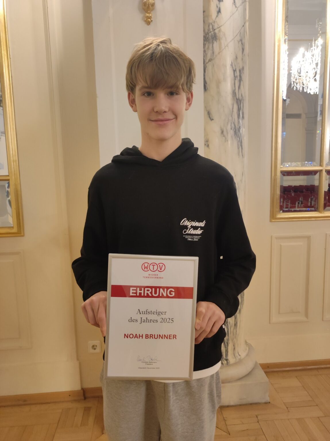 UTC Hetzendorf: Noah Brunner ist Aufsteiger des Jahres 2025 ...